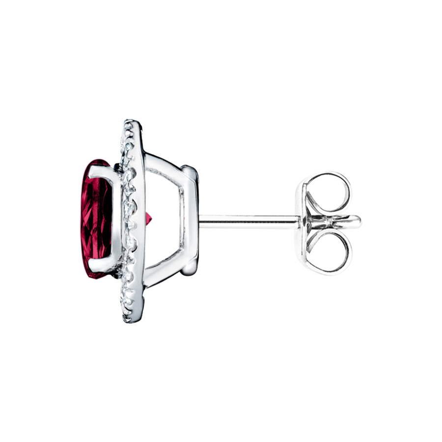 Ruby stud earrings white gold store